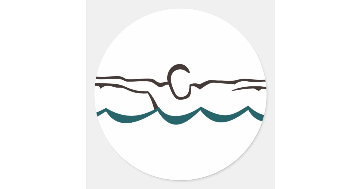 Butterfly Swimmer Classic Round Sticker | Zazzle