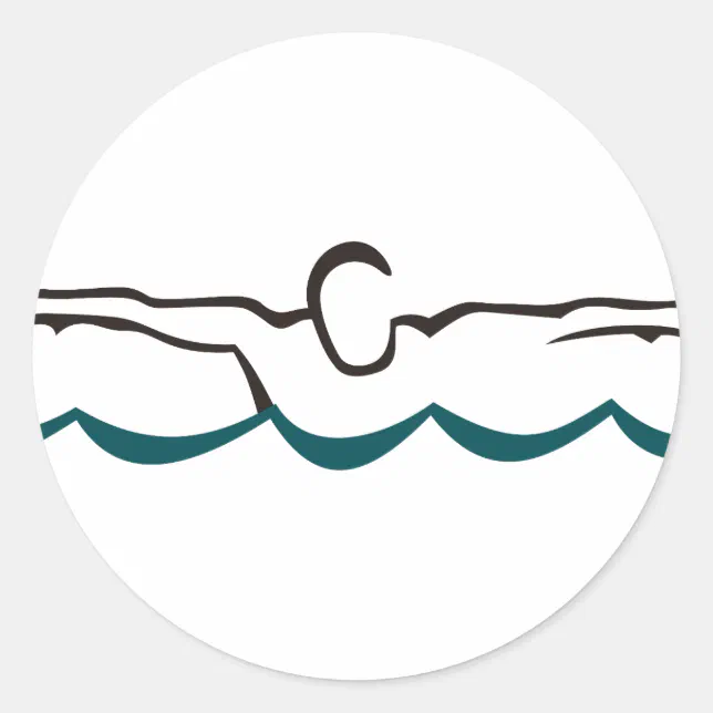 Butterfly Swimmer Classic Round Sticker | Zazzle
