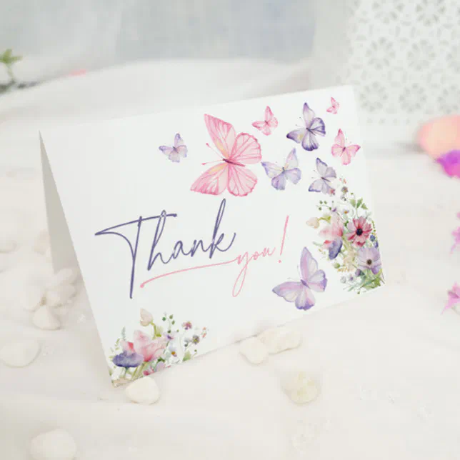 Butterfly Thank You Card | Zazzle