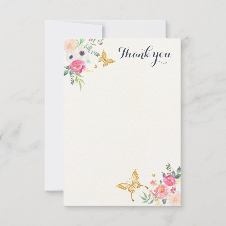 Butterfly Thank You Note Card | Zazzle