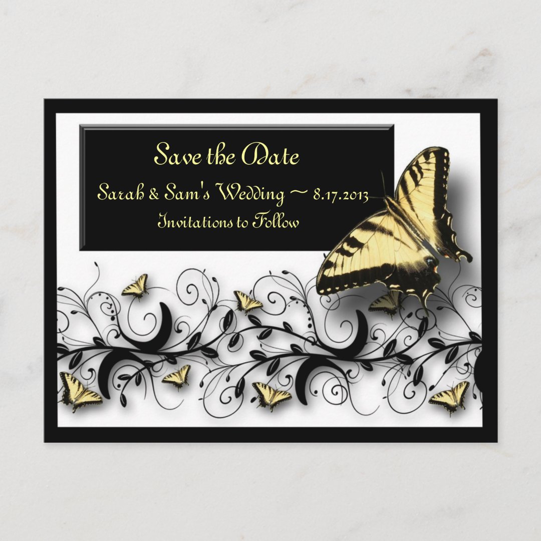 Butterfly Theme Save the Date Announcement Postcard | Zazzle