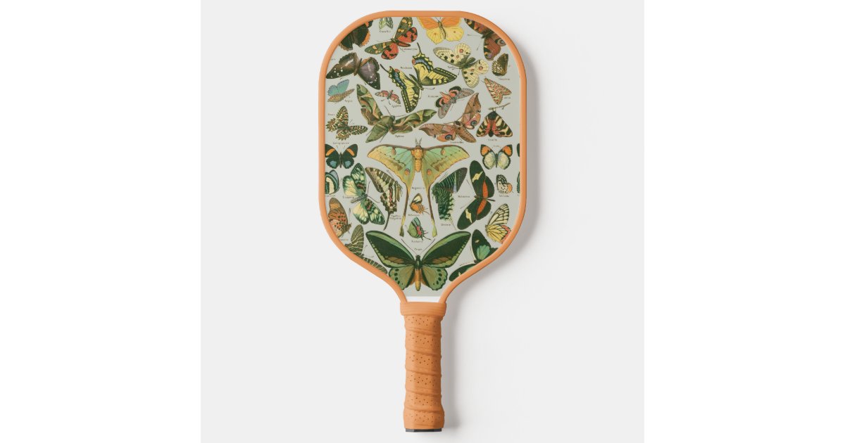 Butterfly Vintage Antique Butterflies Art Pickleball Paddle | Zazzle