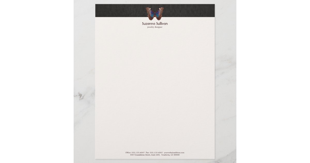 Butterfly Wing Nature Letterhead | Zazzle