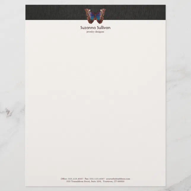 Butterfly Wing Nature Letterhead | Zazzle