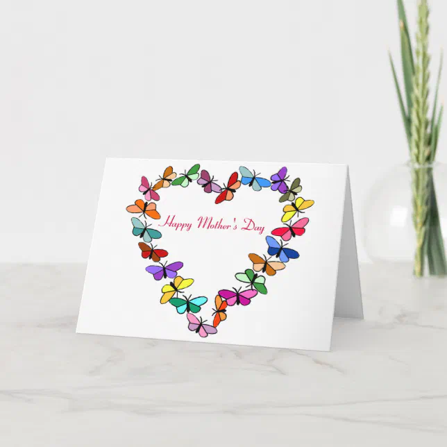 Butterfly wreath, Happy Mother's Day card | Zazzle