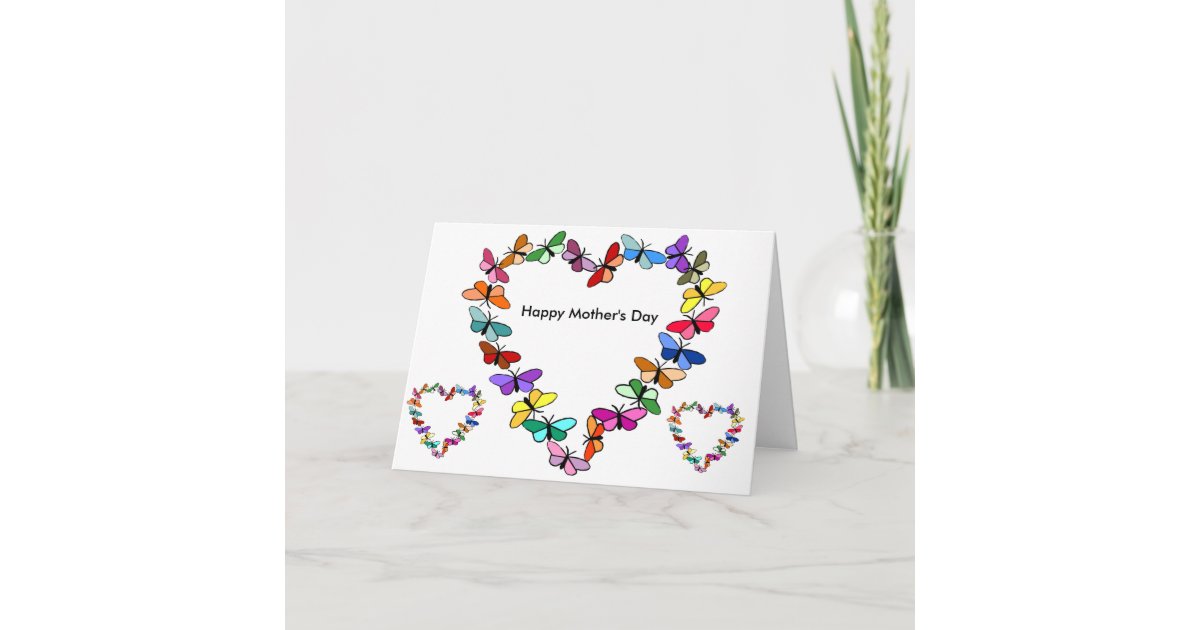 Butterfly wreath Mother's day card | Zazzle