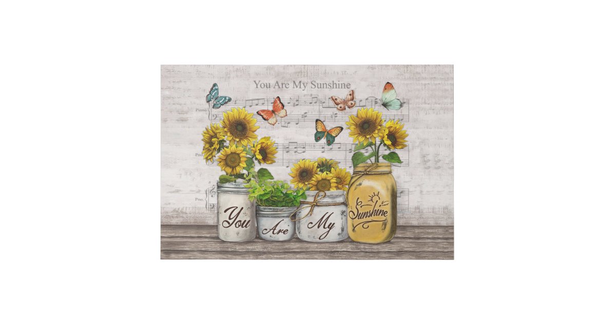 Butterfly You Are My Sunshine Motivational Faux Canvas Print | Zazzle