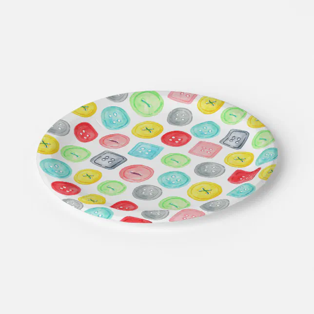 Button birthday party paper plate | Zazzle