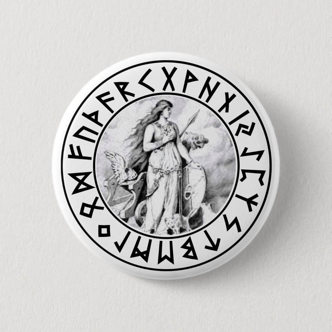 button Freya Rune Shield | Zazzle