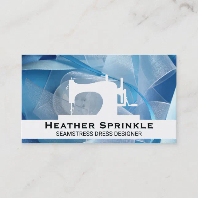 Button & Ribbon | Sewing Machine Business Card | Zazzle