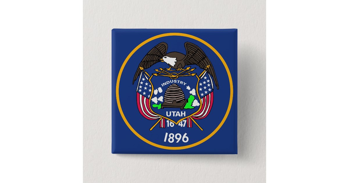 Button with Flag of Utah | Zazzle