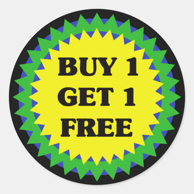 BUY 1 GET 1 FREE RETAIL SALE Sticker | Zazzle