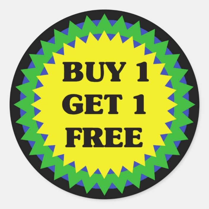BUY 1 GET 1 FREE RETAIL SALE Sticker | Zazzle.com