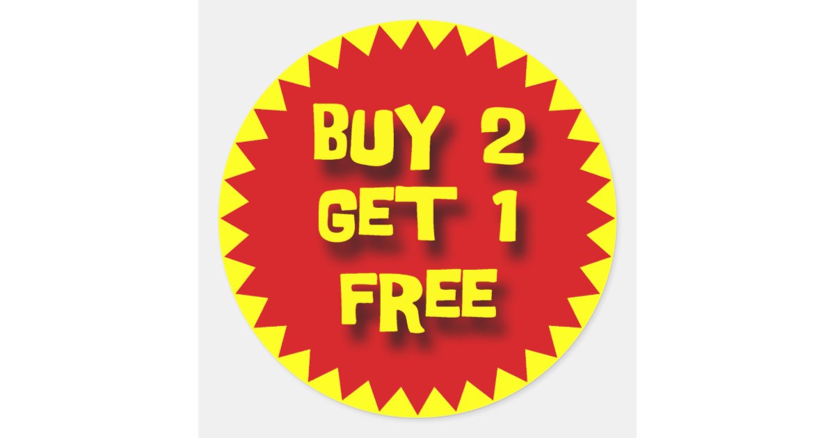 BUY 2 GET 1 FREE RETAIL BADGE CLASSIC ROUND STICKER | Zazzle