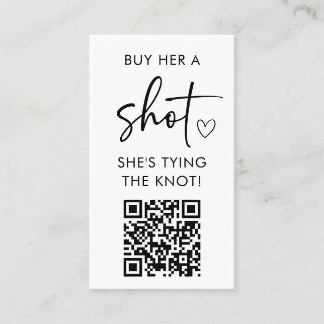 Buy Her a Shot She's Tying the Knot QR Code Enclosure Card | Zazzle