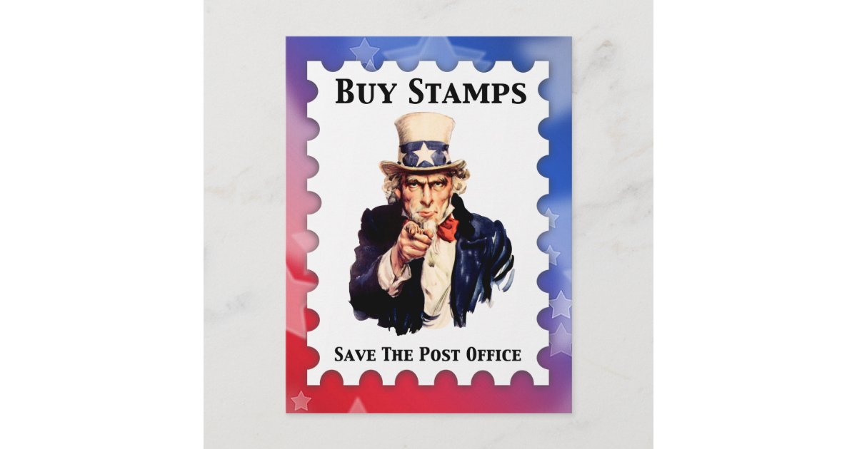 Buy Stamps Save The Post Office Postcard | Zazzle