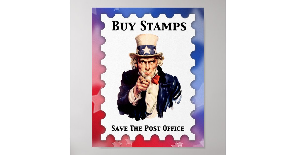 Buy Stamps Save The Post Office Poster | Zazzle