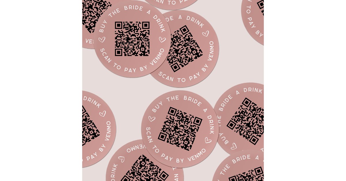 Buy the Bride a Drink Bachelorette Party QR Code Classic Round Sticker ...