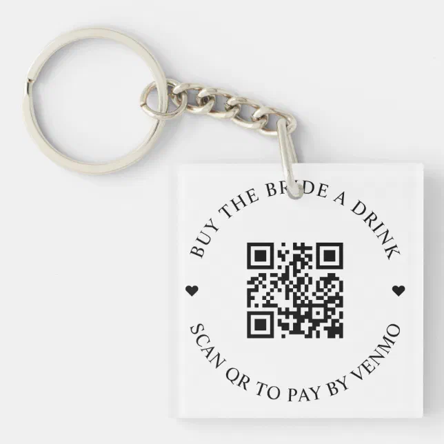 Buy The Bride A Drink QR Code Keychain | Zazzle