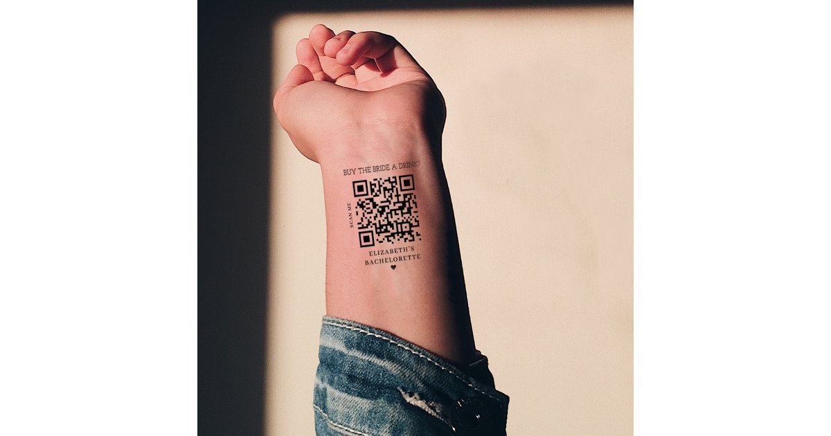 Buy The Bride A Drink QR Code Temporary Tattoos | Zazzle