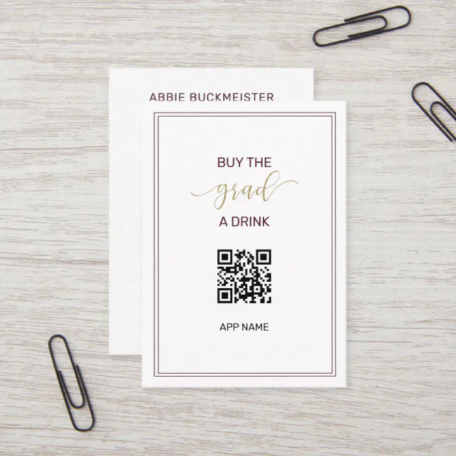 Buy the Grad a Drink QR Code Photo Graduation Card | Zazzle