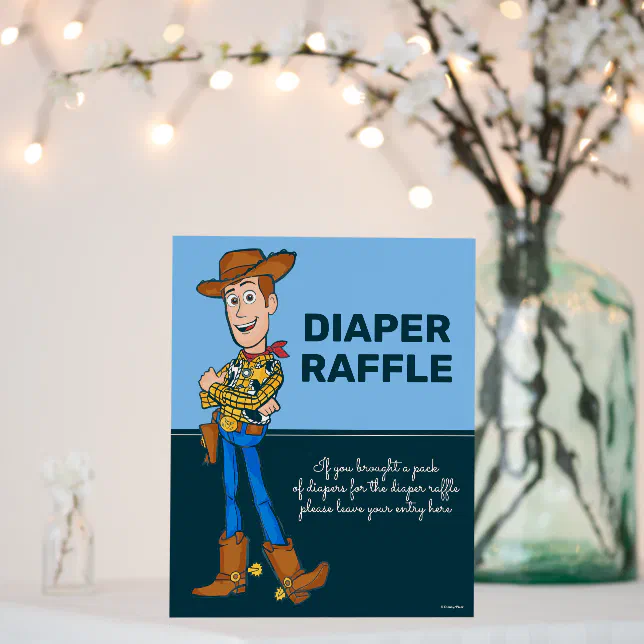 Buzz and Woody Baby Shower Diaper Raffle Foam Board | Zazzle