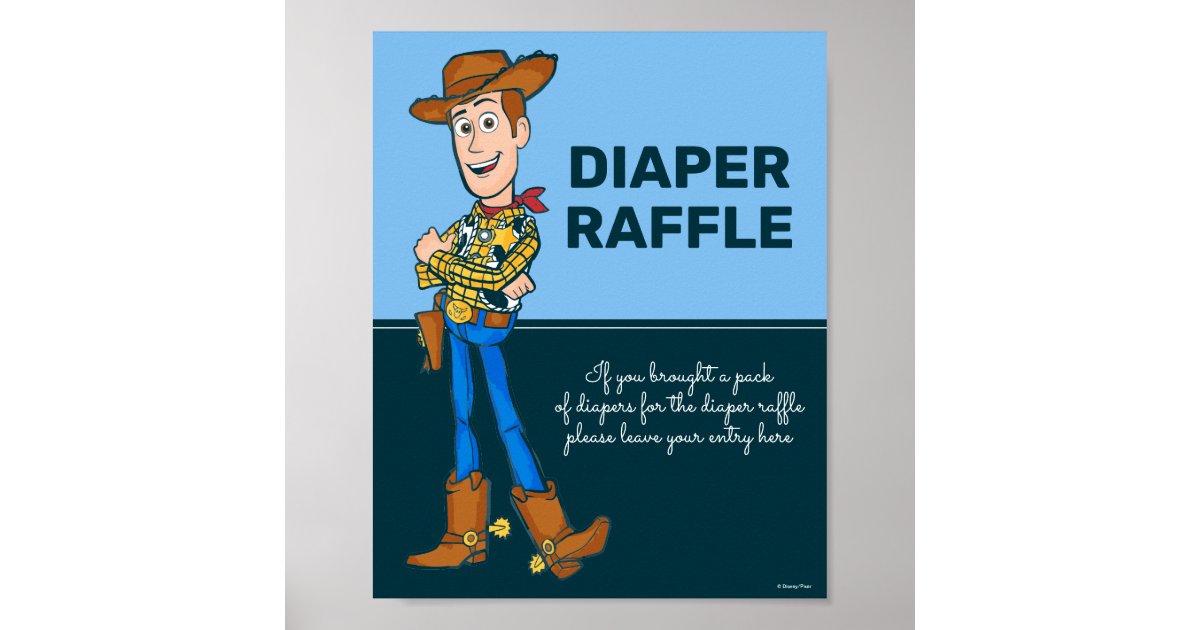 Buzz and Woody Baby Shower Diaper Raffle Poster | Zazzle