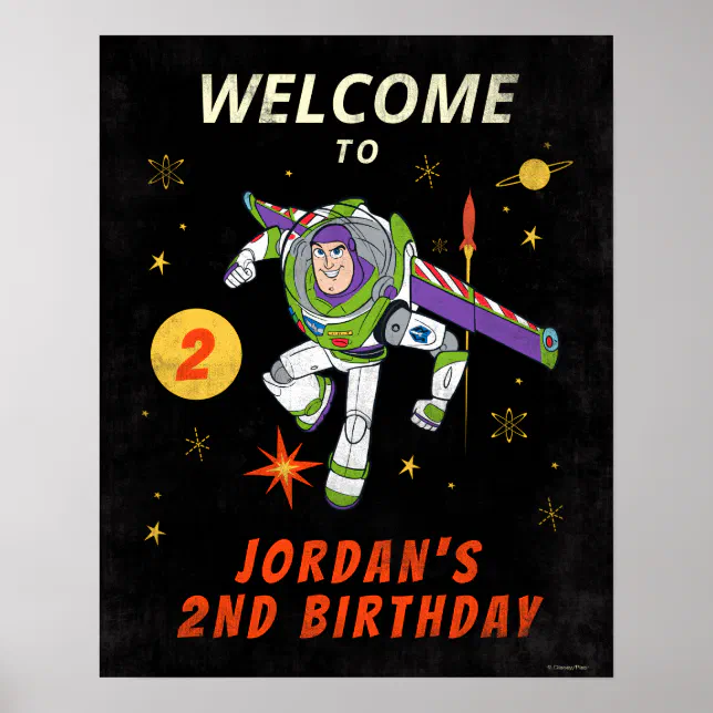 Buzz Lightyear Chalkboard Birthday Welcome Sign | Zazzle