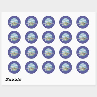 Buzz Lightyear Flying Despeckled Retro Graphic Classic Round Sticker ...