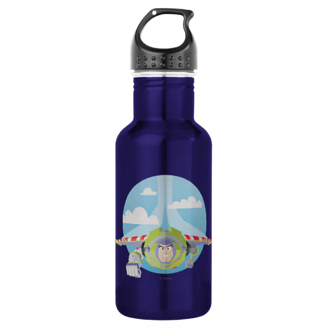 Buzz Lightyear Flying Despeckled Retro Graphic Water Bottle | Zazzle