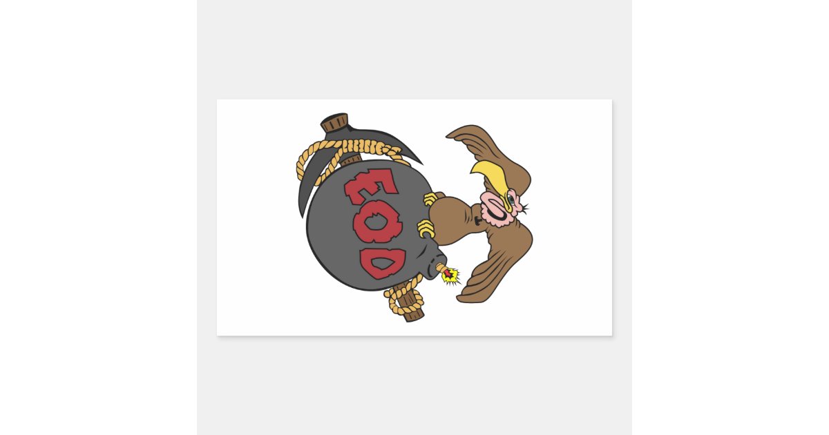 Buzzard Bomb and Pick Rectangular Sticker | Zazzle