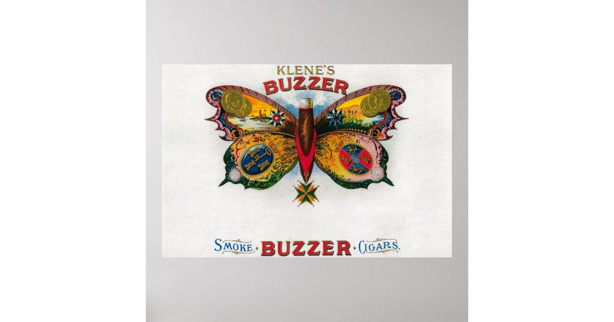 Buzzer Cigar Box Label Poster | Zazzle