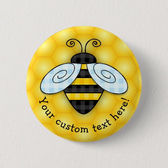 Buzzing Bumblebee and Honeycomb Icon Button | Zazzle.com