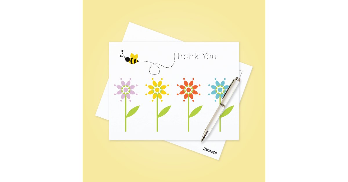 Buzzing Bumblebee Thank You Postcard | Zazzle