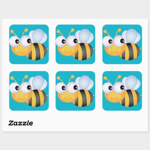 Buzzy Bee Square Sticker | Zazzle