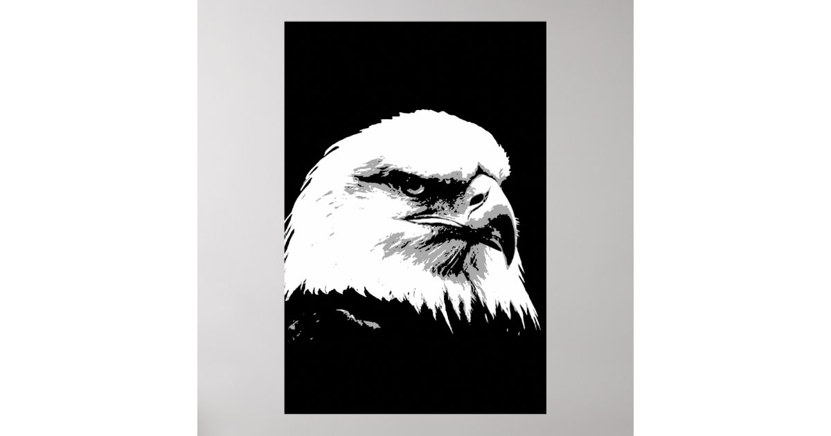 BW American Bald Eagle Poster Print Eagles Posters | Zazzle
