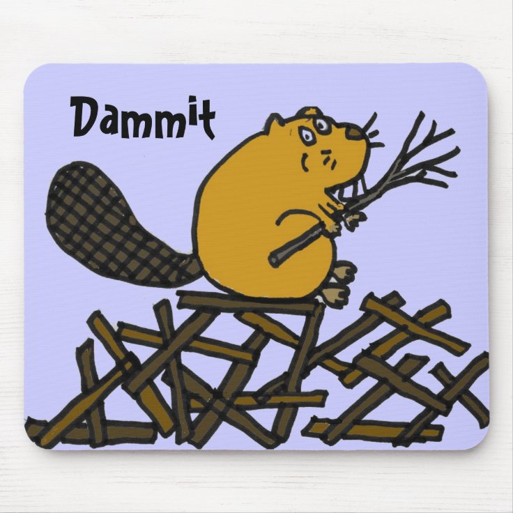 BW- Funny Beaver Mousepad | Zazzle