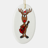 BW- Reindeer Playing Guitar Christmas Ornament | Zazzle