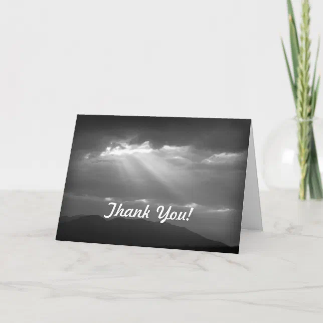 BW Sky Thank You Card | Zazzle