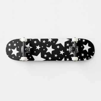 BW Stars Skateboard | Zazzle