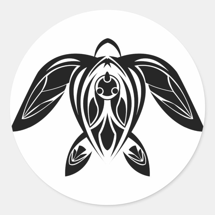 BW Tribal Sea Turtle Sticker | Zazzle