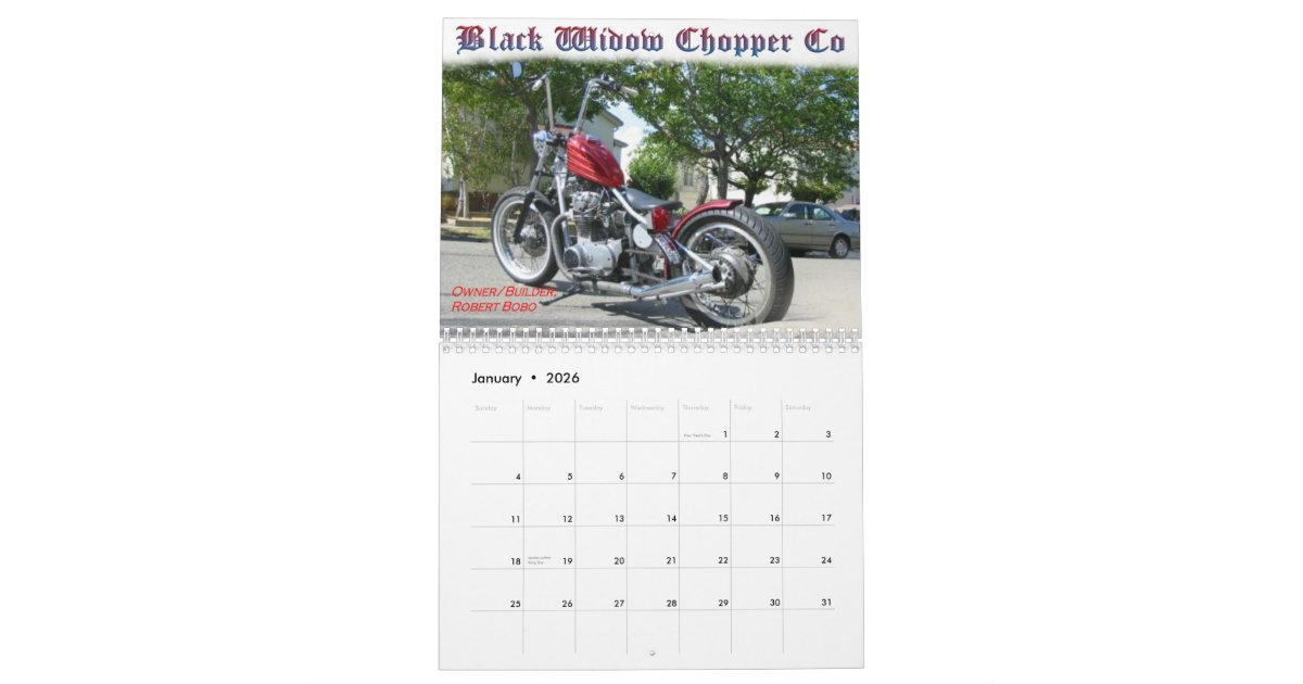 BWC 2007 chopper calendar | Zazzle
