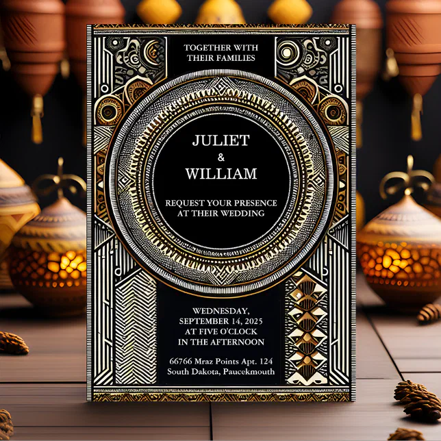 By African Ghana Brown Traditional Nigeria Wedding Invitation | Zazzle