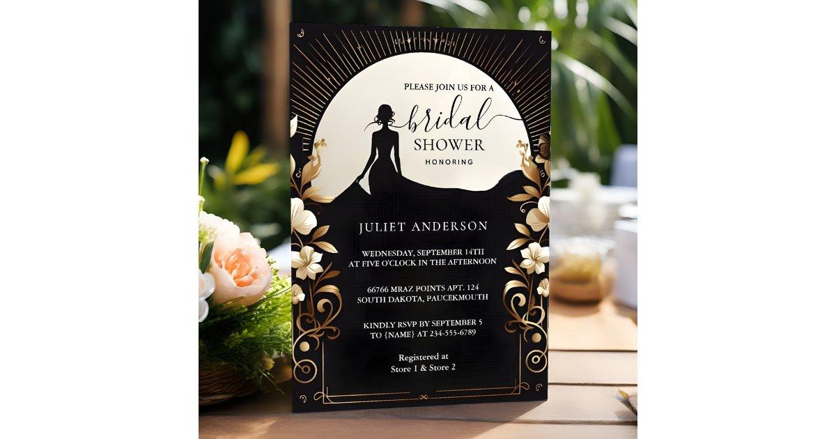 By Costume Men Tuxedo Bold Black Tie Bridal Shower Invitation | Zazzle