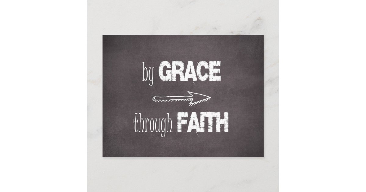 By Grace Through Faith Bible Verse Postcard | Zazzle