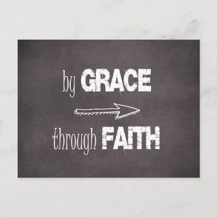 By Grace Through Faith Bible Verse Postcard | Zazzle