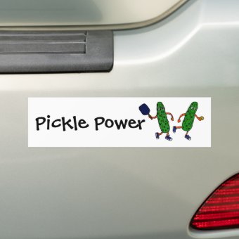 BY- Pickleball Pickle Power Bumper Sticker | Zazzle