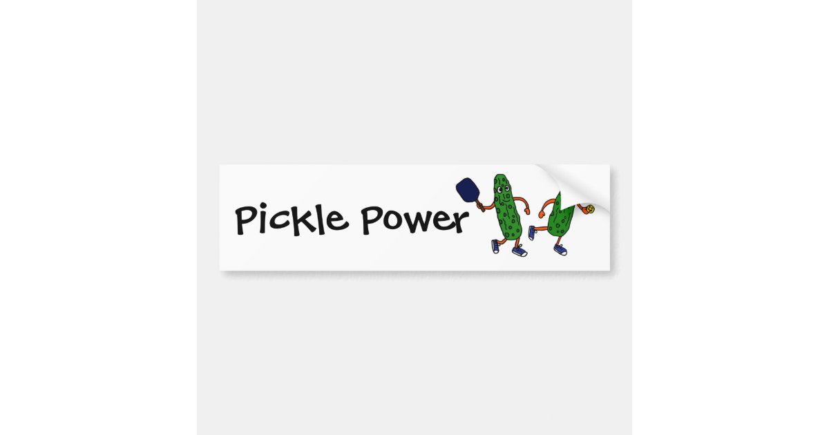 BY- Pickleball Pickle Power Bumper Sticker | Zazzle