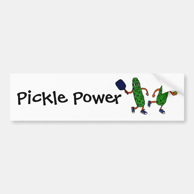 BY- Pickleball Pickle Power Bumper Sticker | Zazzle