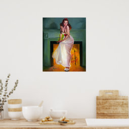 By the Fire Pin Up Poster | Zazzle